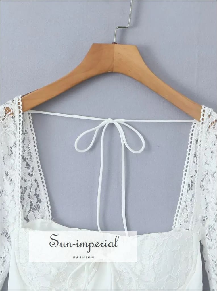 Sun-imperial - women’s white lace wire chest corset style long sleeve ...