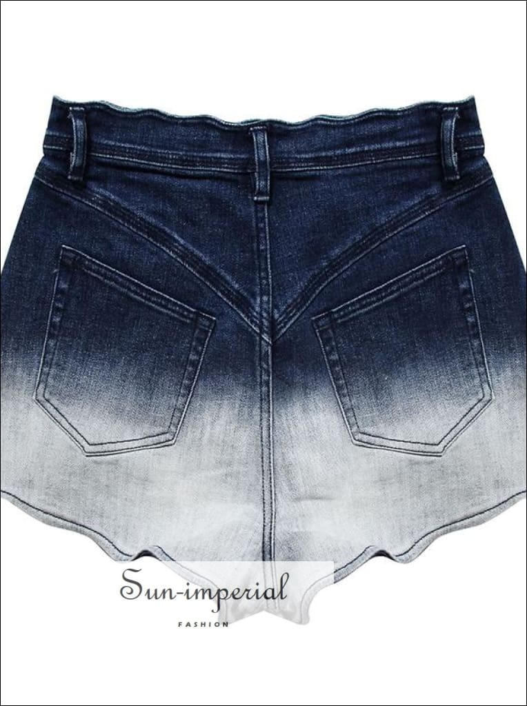Sun-imperial - two tone jean pants light and dark blue straight leg ...