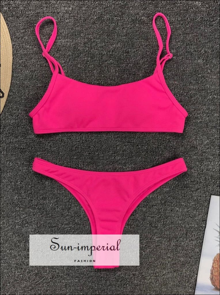 Sun-imperial - yellow ribbed tank bikini set – Sun-Imperial